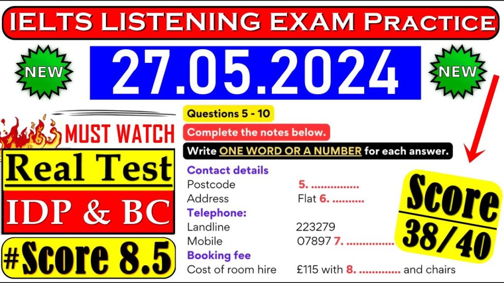 IELTS LISTENING PRACTICE TEST 2024 WITH ANSWERS | 27.05.2024 – HASH IELTS