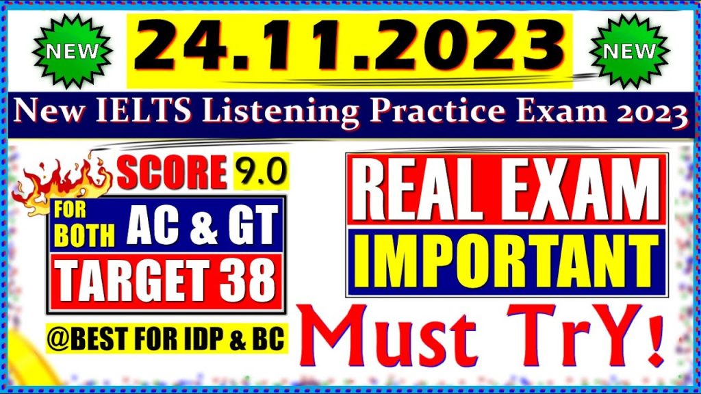 IELTS LISTENING PRACTICE TEST 2023 WITH ANSWERS | 24.11.2023 – HASH IELTS