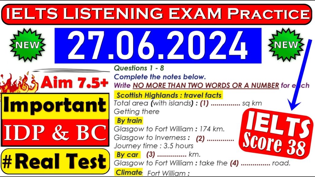 IELTS LISTENING PRACTICE TEST 2024 WITH ANSWERS | 27.06.2024 – HASH IELTS